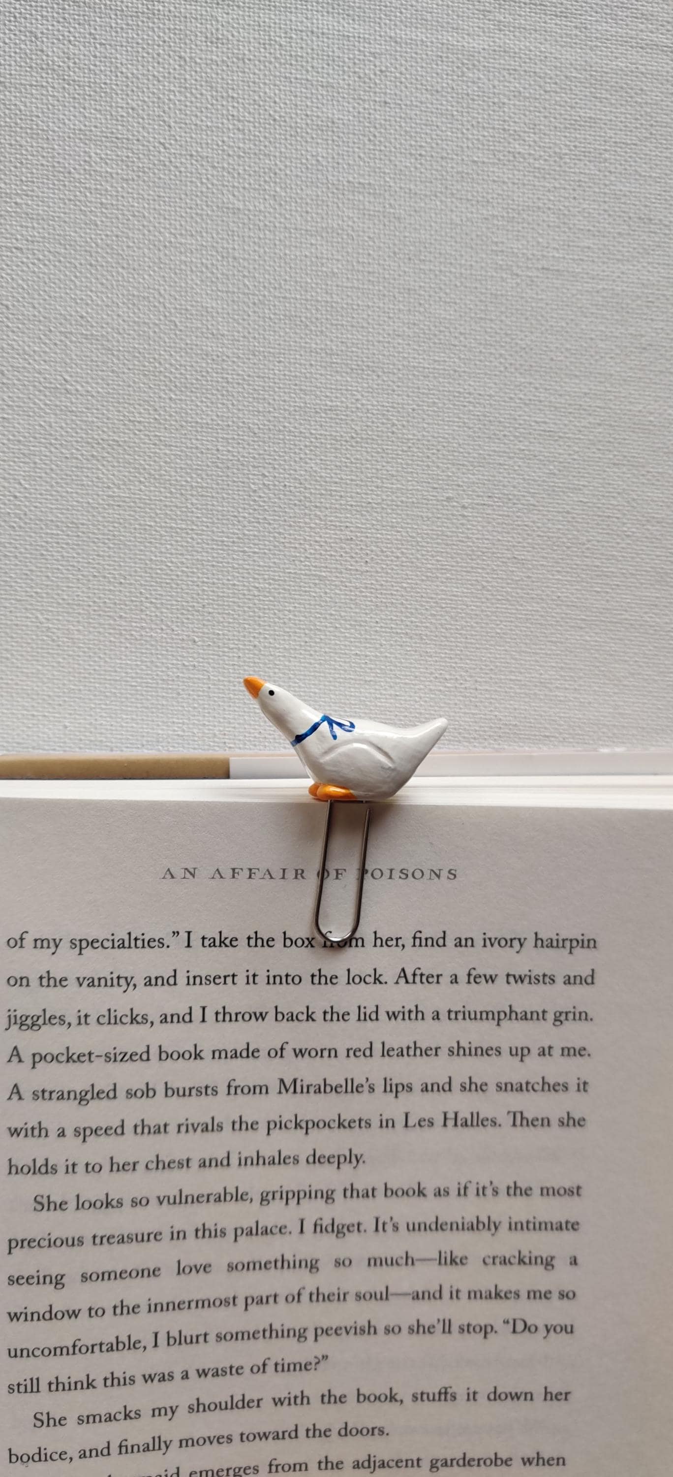 Clay Bookmark Paperclip Figurine | Goose With Bow | Cute | Minimal ...