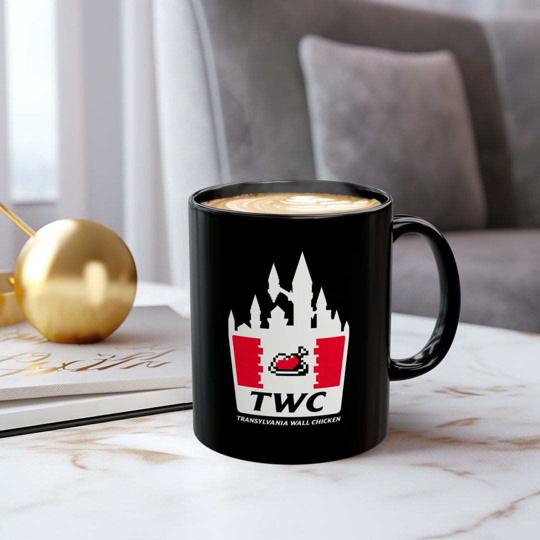 Transylvania Wall Chicken Gamer Mug: Funny Retro 80s 90s Video Game ...