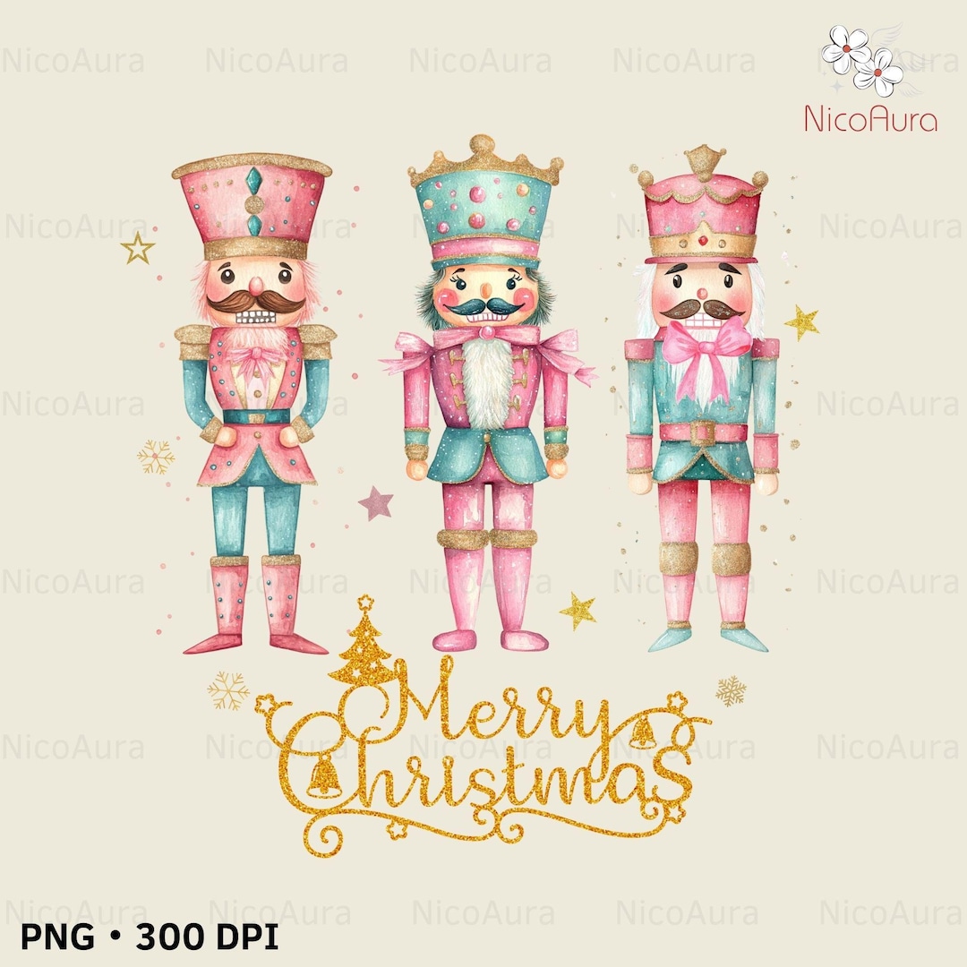 Christmas Nutcracker Png, Pink Glitter Nutcracker Friends Christmas Png ...