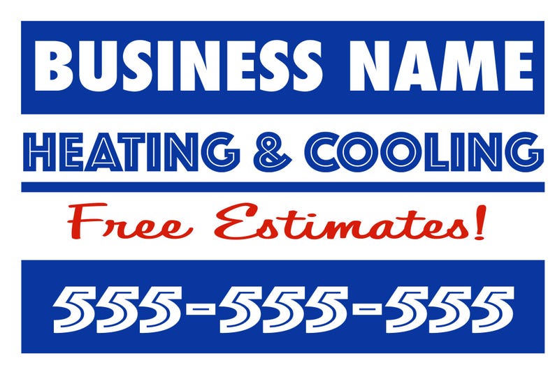 100 Pack Bundle of HVAC Business Yard Signs, Custom Yard Signs, HVAC ...