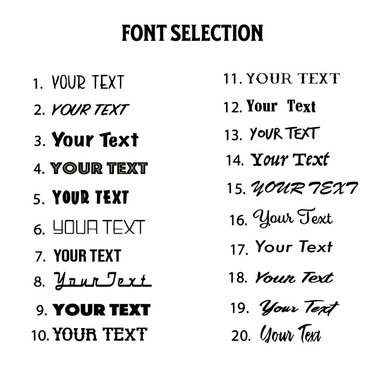 Custom Decals Choose Your Font, Color, Size Custom Vinyl Text Decals ...