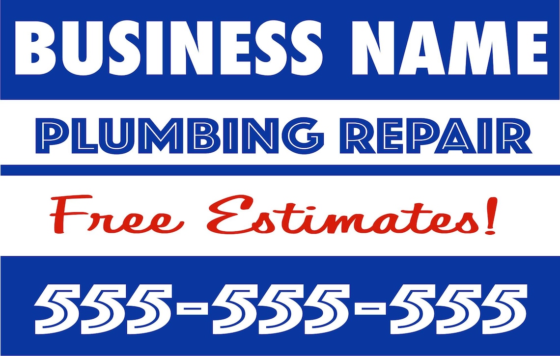 50 Pack Bundle of Plumbing Business Yard Signs, Custom Yard Signs, HVAC ...