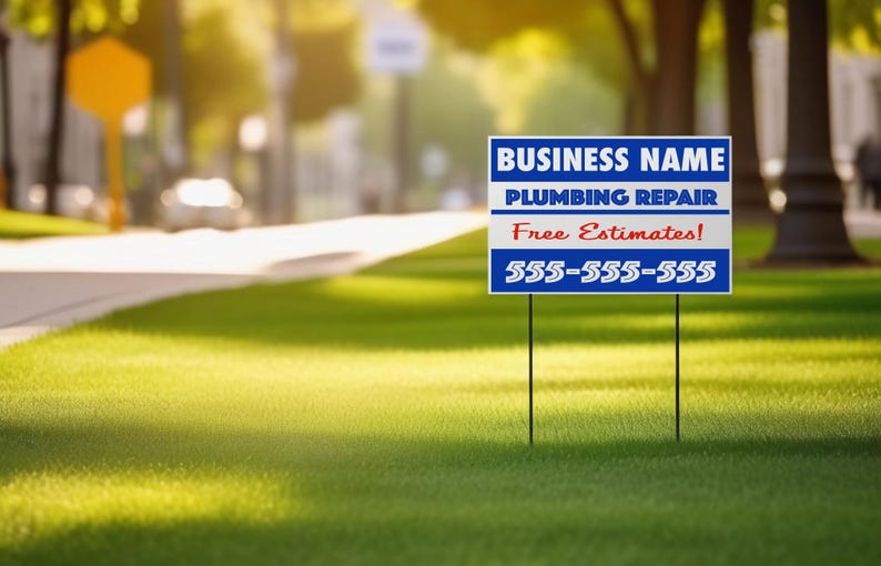 10 Pack Bundle of Plumbing Business Yard Signs, Custom Yard Signs, HVAC ...