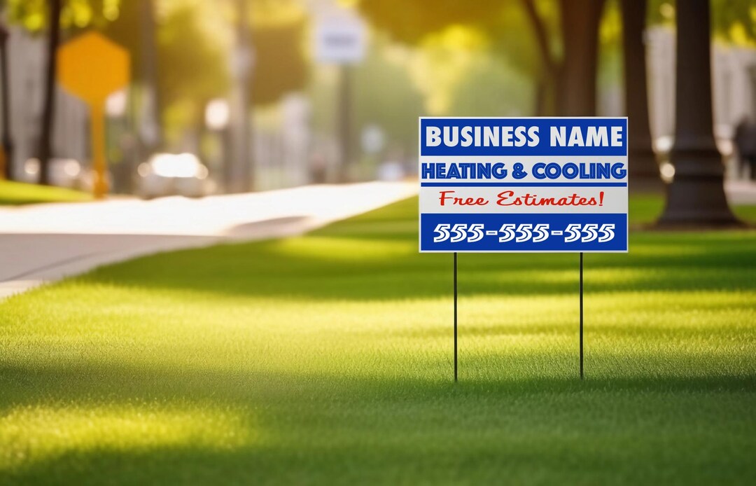 100 Pack Bundle of HVAC Business Yard Signs, Custom Yard Signs, HVAC ...
