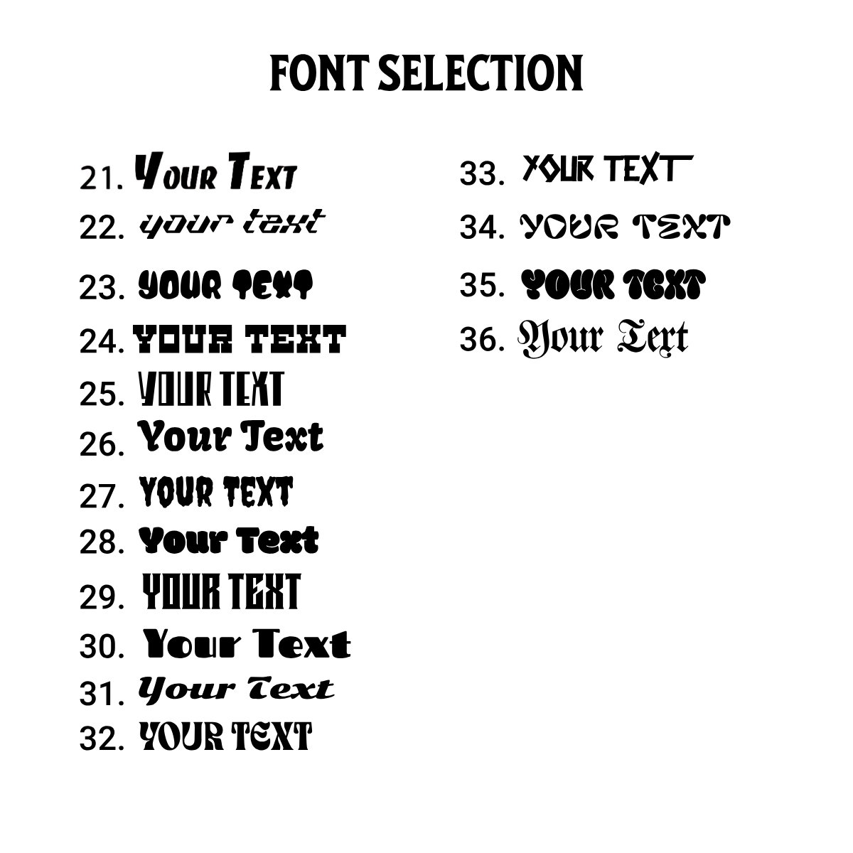 Custom Decals Choose Your Font, Color, Size Custom Vinyl Text Decals ...