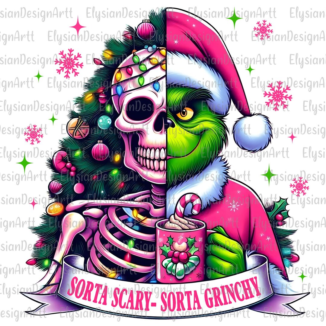 Santa Green Guy and Hot Cocoa Christmas PNG, Funny Pink Mean Guy, Movie ...