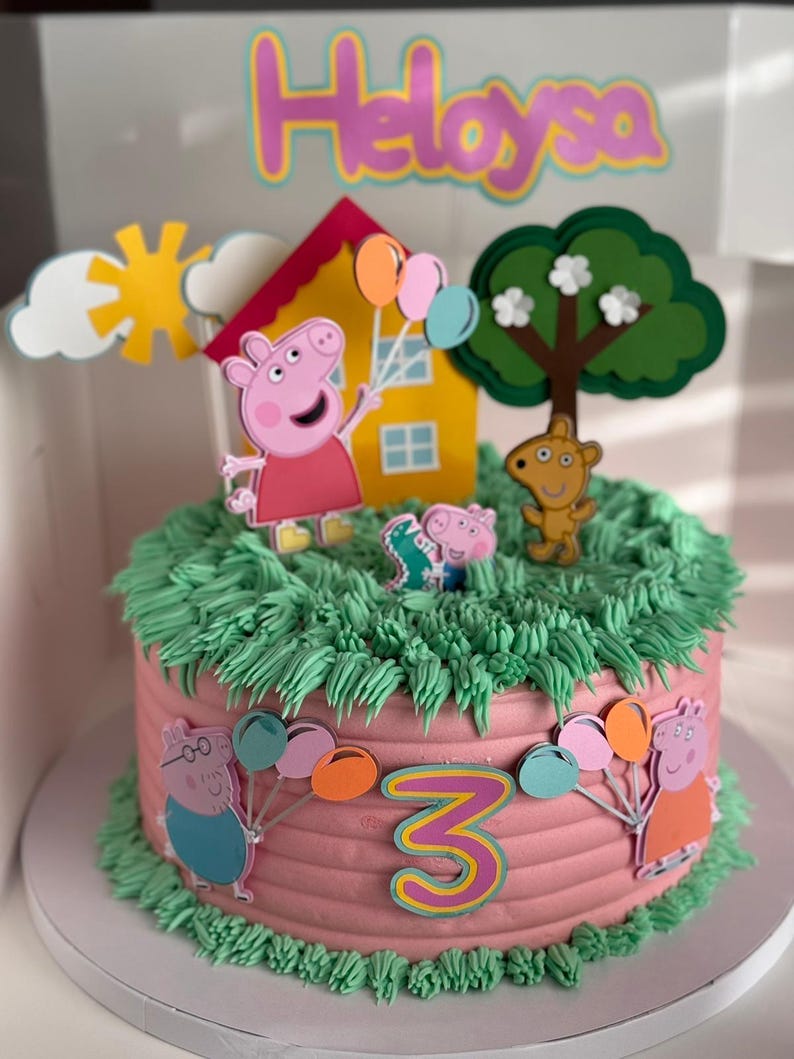 Peppa P Cake Topper 6-8 - Etsy