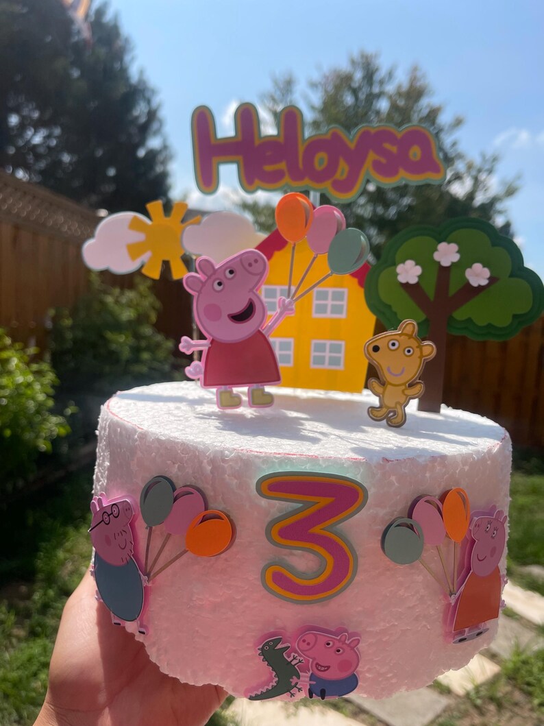 Peppa P Cake Topper 6-8 - Etsy