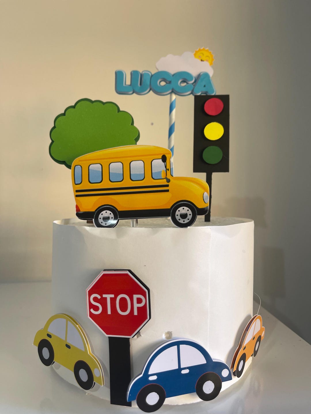 Wheels on the Bus Cake Topper 6-8 - Etsy