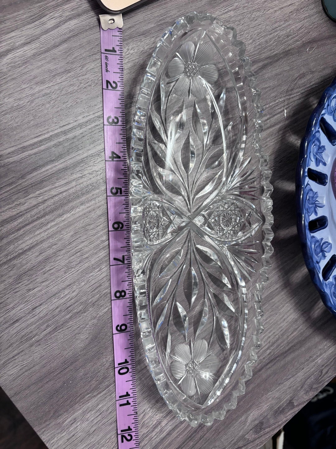 Vintage Cut Glass Crystal Relish Dish- American Brilliant Period - Etsy