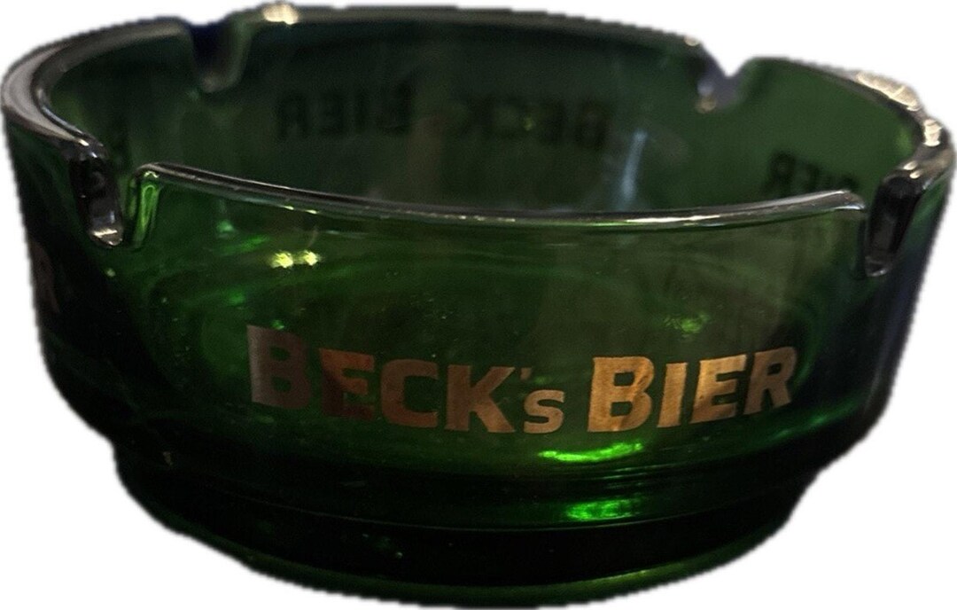 Vintage Beck's Bier Becks German Beer Green Glass Ashtray Made in ...