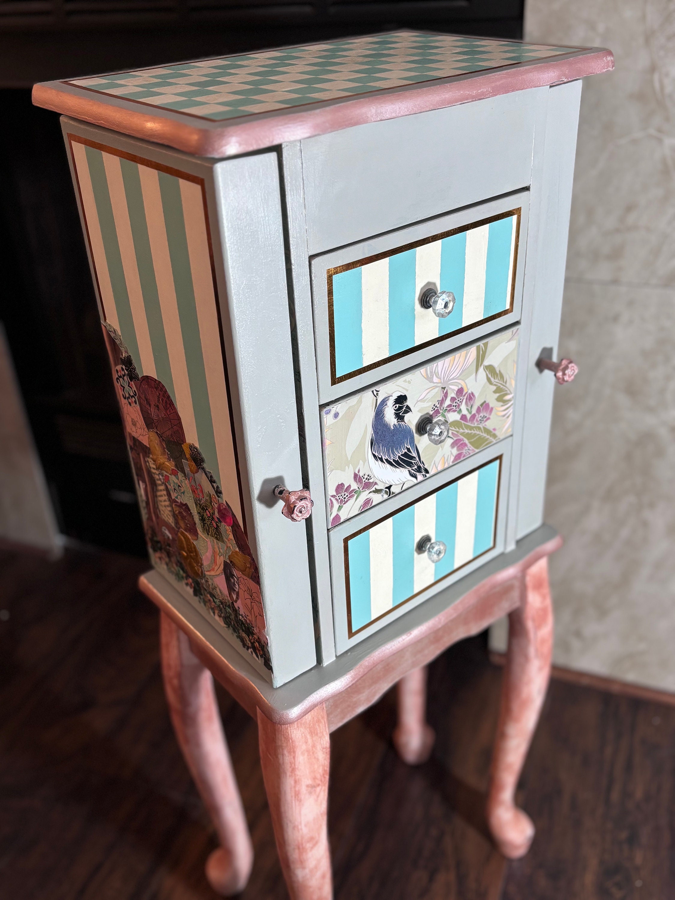 Juliet the Jewelry Armoire Solid Wood, Hand Painted, Freestanding ...