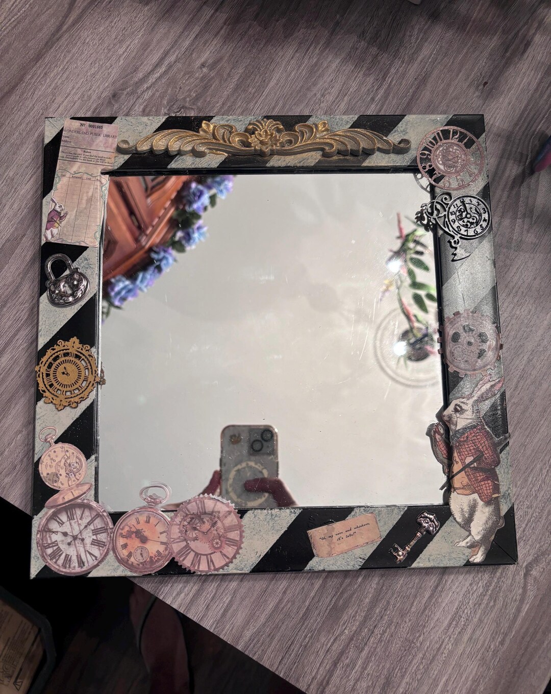 Alice in Wonderland Inspired Mirror - Handpainted and Hand Decorated - Etsy