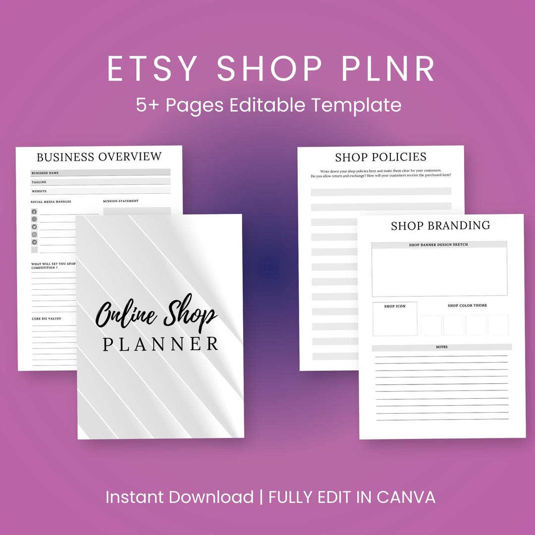 Online Shop Planner Template Bundle Canva Business Planner, Printable ...