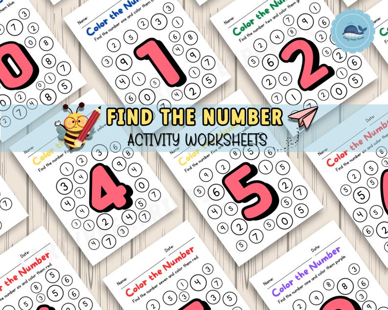 Find the Number, Printable, All About Numbers Worksheets, Preschool ...