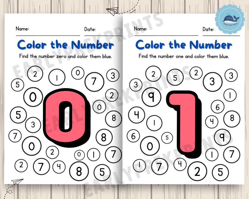 Find the Number, Printable, All About Numbers Worksheets, Preschool ...