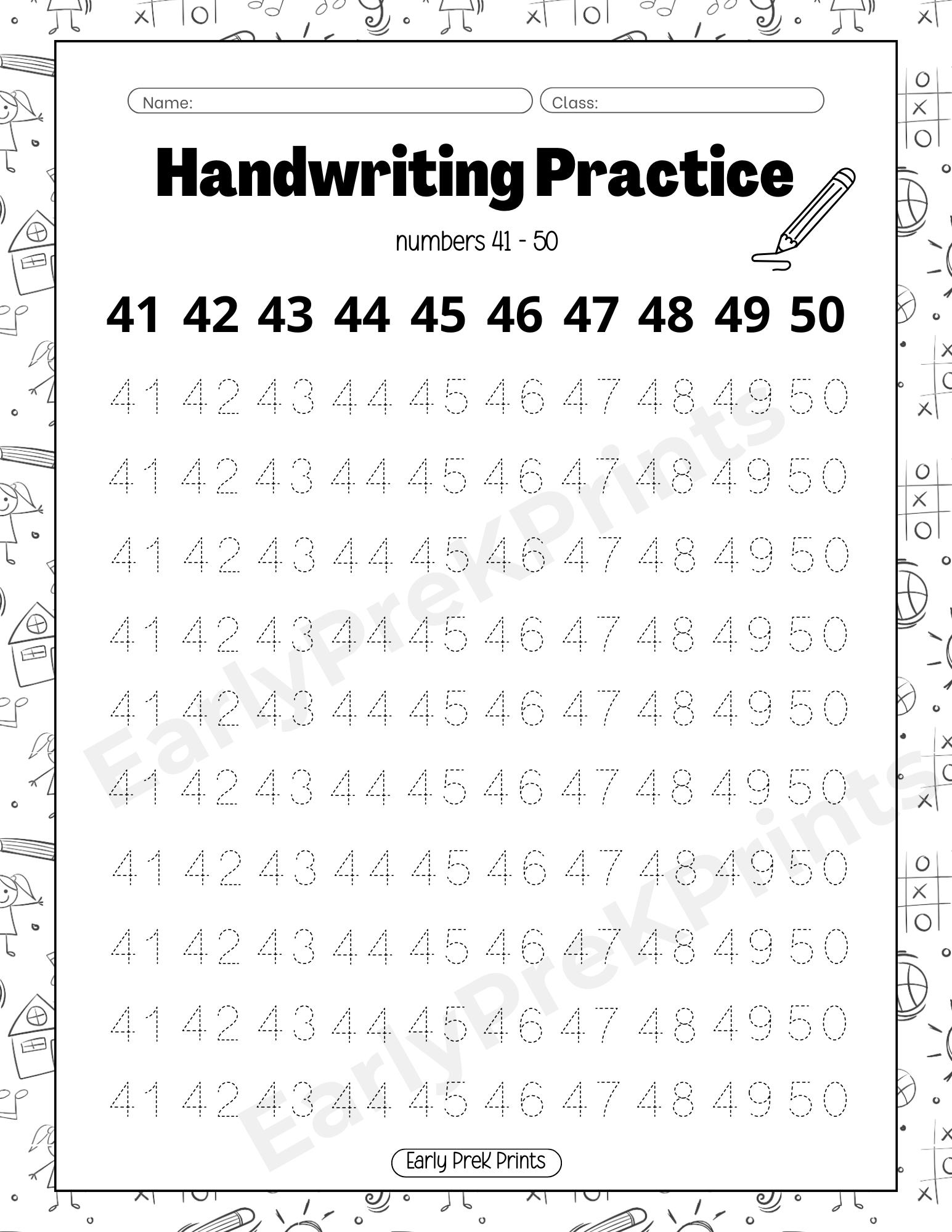 Printable 1-100 Number Tracing Worksheets Handwriting Practice for Kids ...