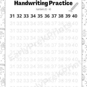 Printable 1-100 Number Tracing Worksheets Handwriting Practice for Kids ...