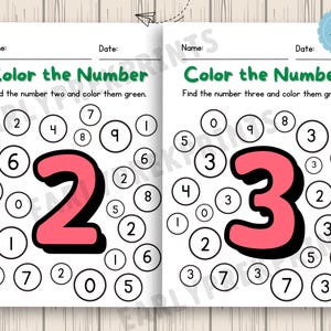 Find the Number, Printable, All About Numbers Worksheets, Preschool ...