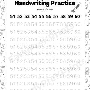 Printable 1-100 Number Tracing Worksheets Handwriting Practice for Kids ...