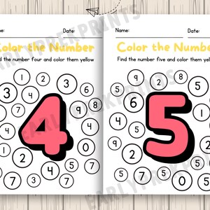 Find the Number, Printable, All About Numbers Worksheets, Preschool ...