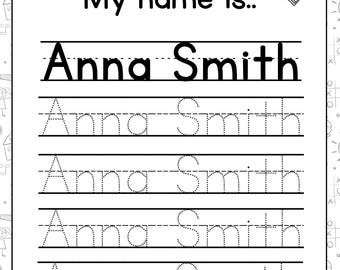 Pre-k Custom Name Tracing Worksheet | Printable Name Trace PDF ...