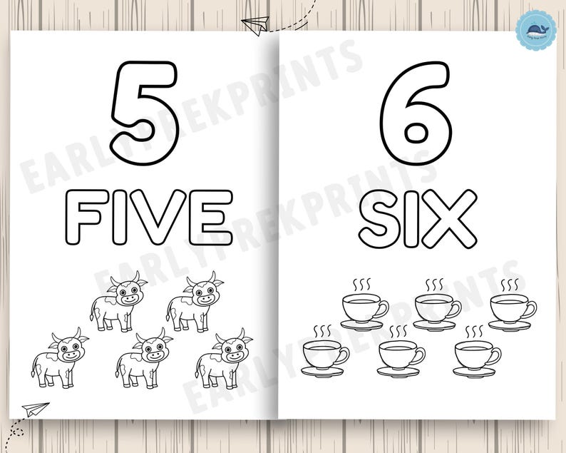 Number Coloring Pages (1-10) Printable Preschool, Kindergarten ...