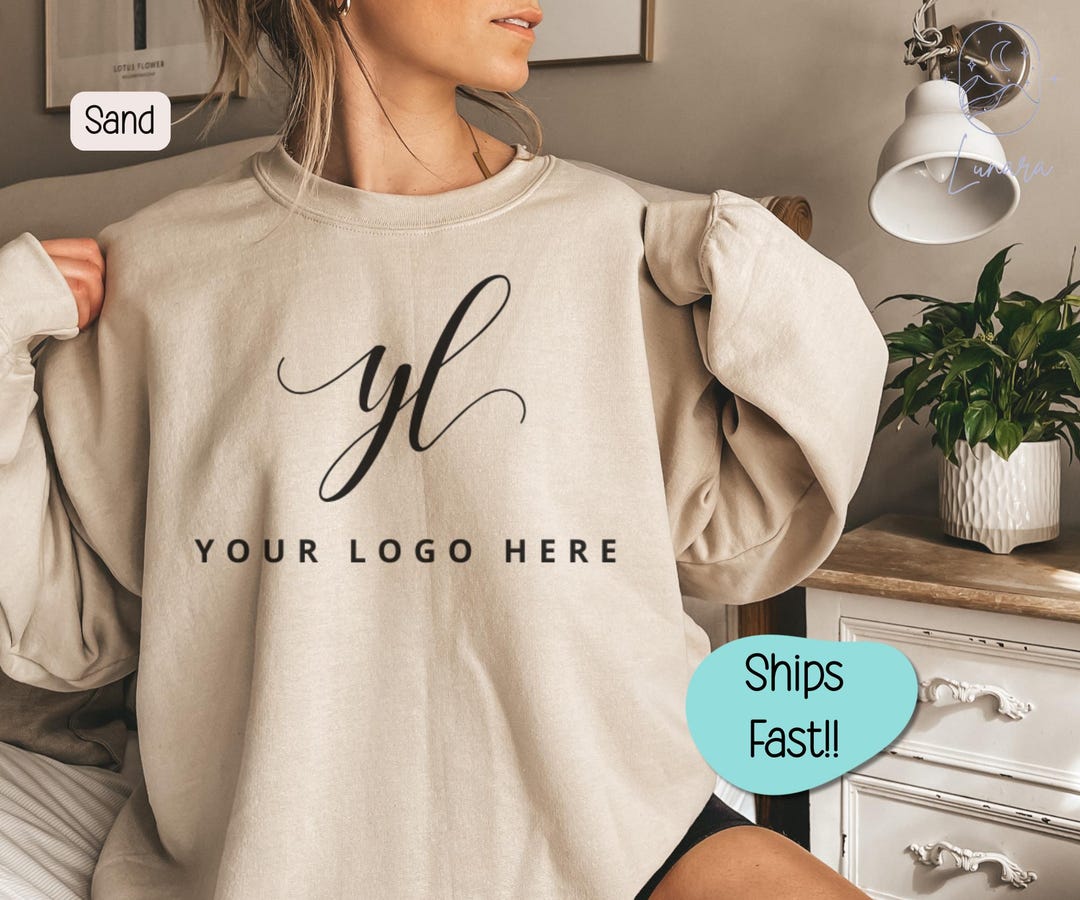 Your Logo Here Sweatshirt Custom Design, Company Crewneck, Team Logo ...