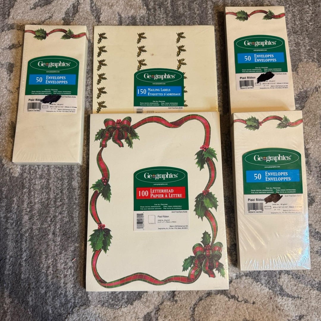 Lot Geo-graphics Holiday Decorations 100 Sheets Paper, 150 Labels ...