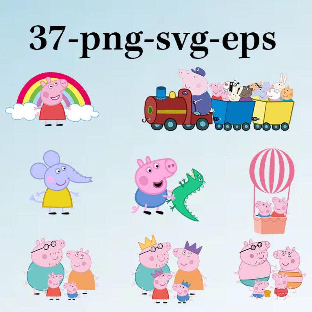Peppa Pig Family Templates PNG Easily Create Promotional Materials - Etsy
