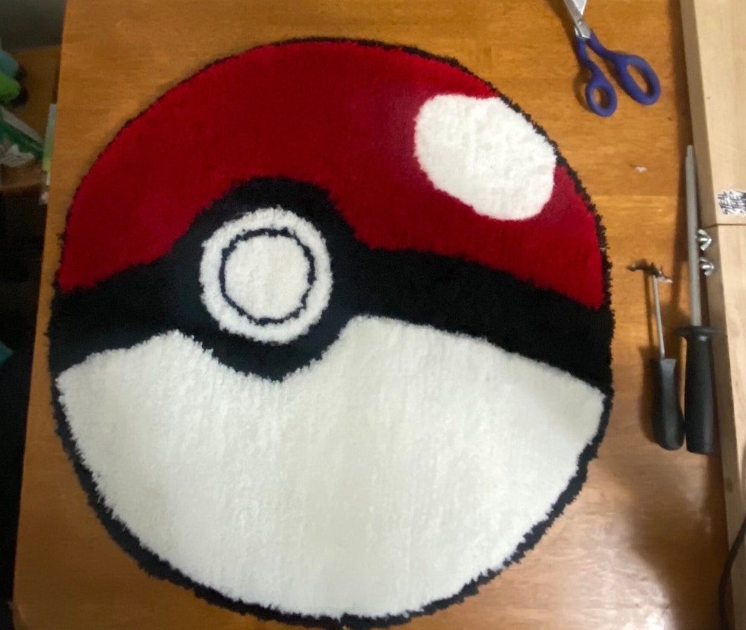 Handmade Pokeball Rug - Etsy