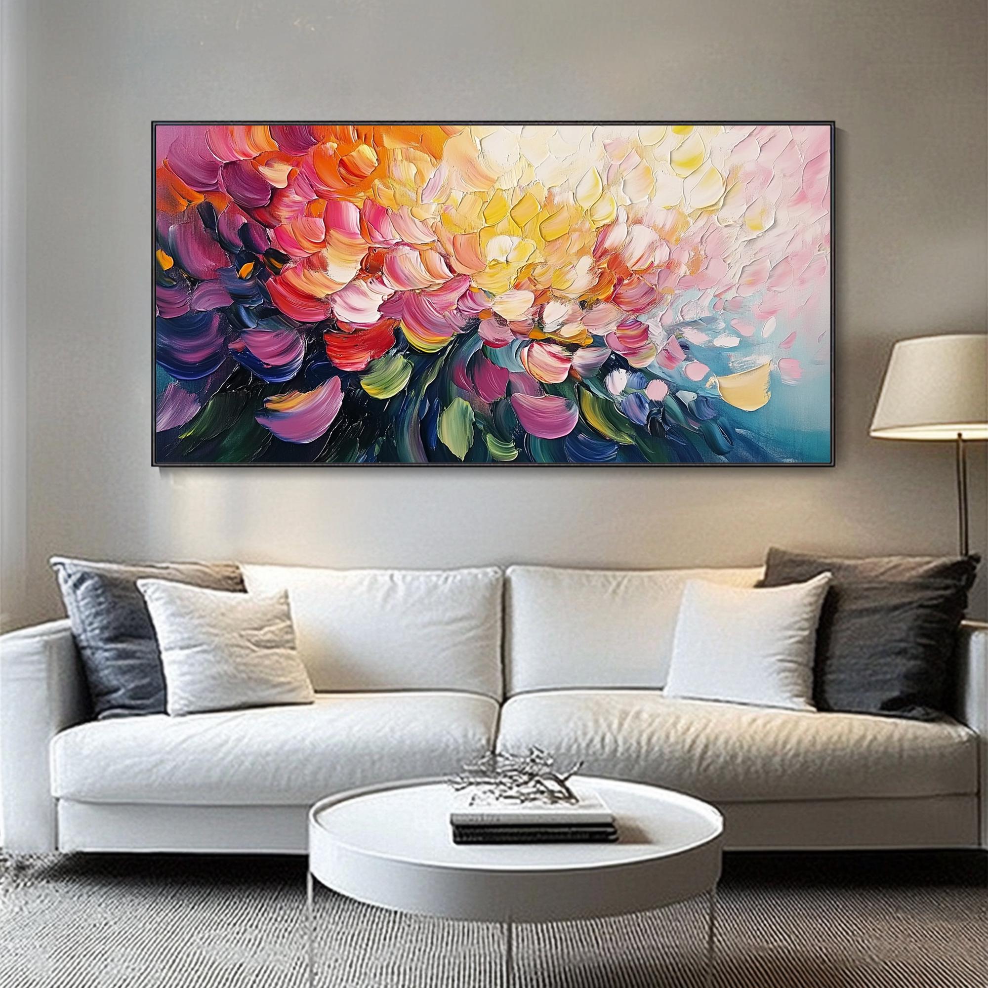 Abstract Flower Texture Oil Painting Knife Painting Hand-painted Large ...