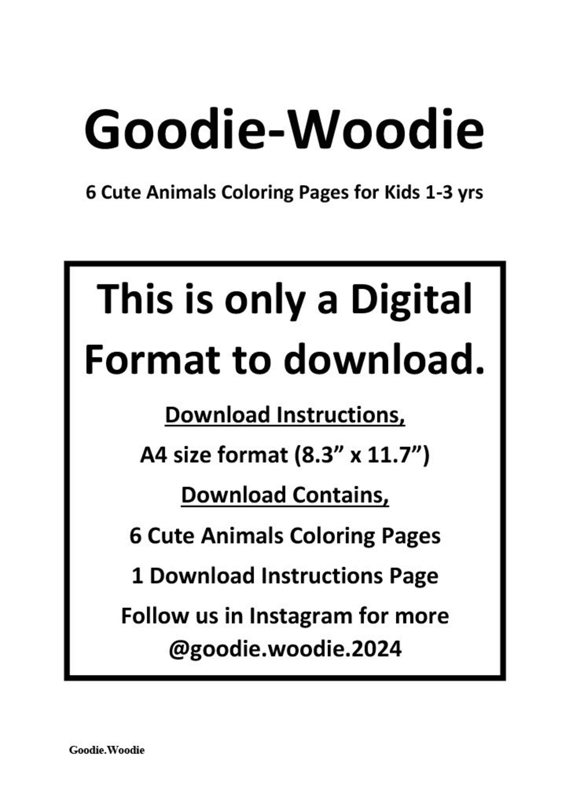 6 Printable Cute Animals Coloring Pages Worksheets for Kids, Printable ...