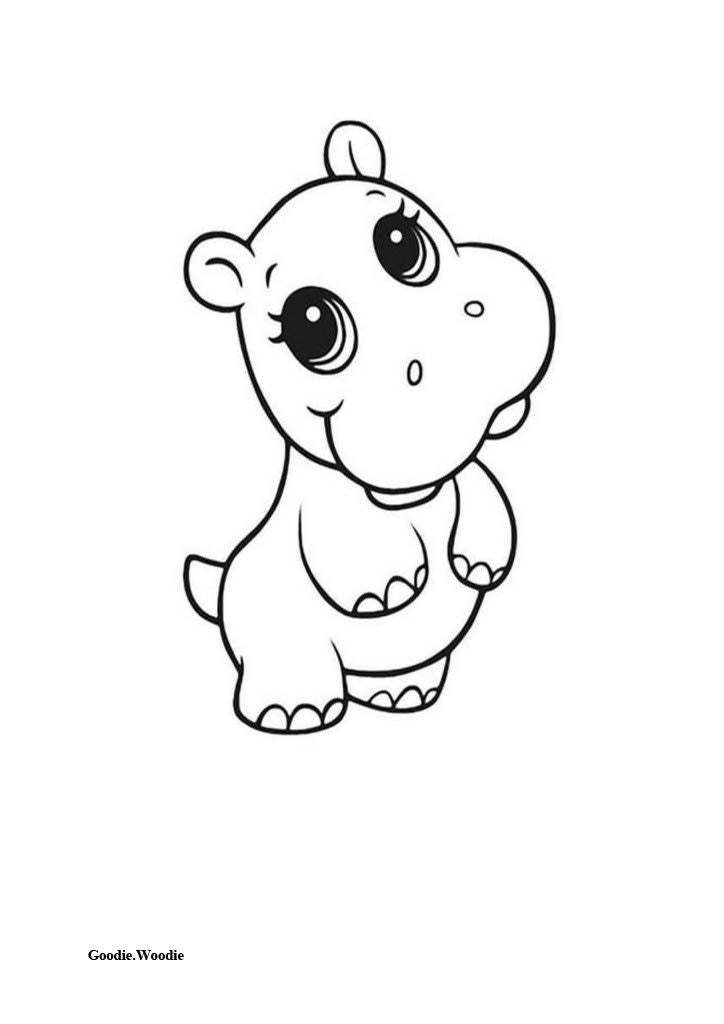 6 Printable Cute Animals Coloring Pages Worksheets for Kids, Printable ...