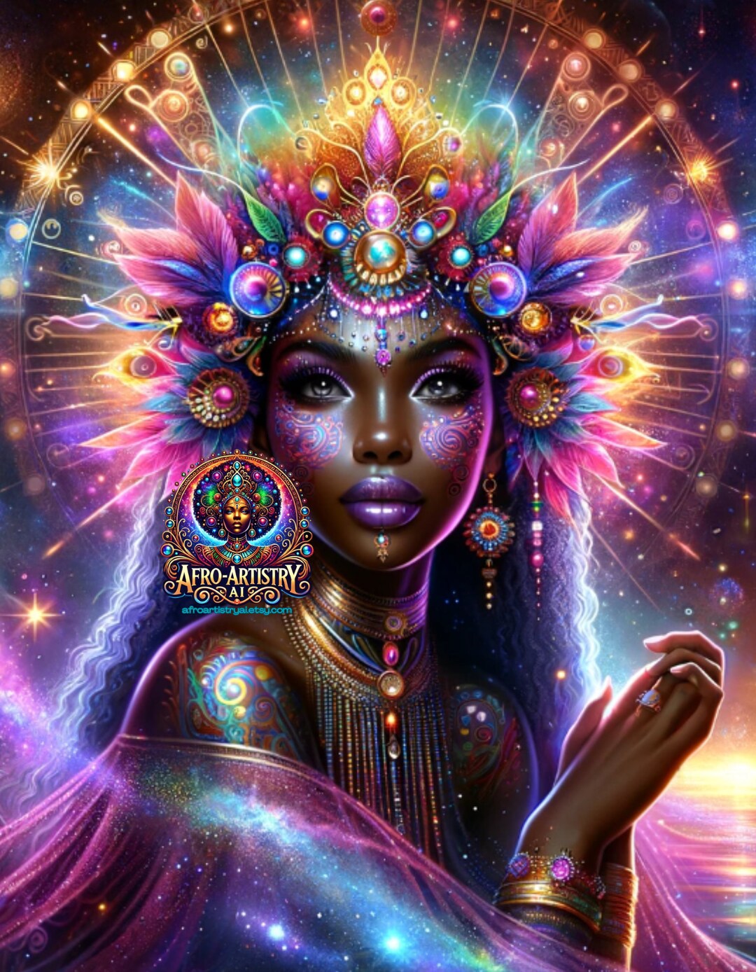 Cosmic African Queen 26 Cosmic Black Queen - Etsy