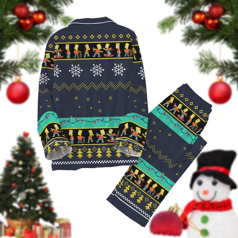 Christmas the Simpsons Pajamas Set, Santa Homer Simpson Shirt, Matching ...