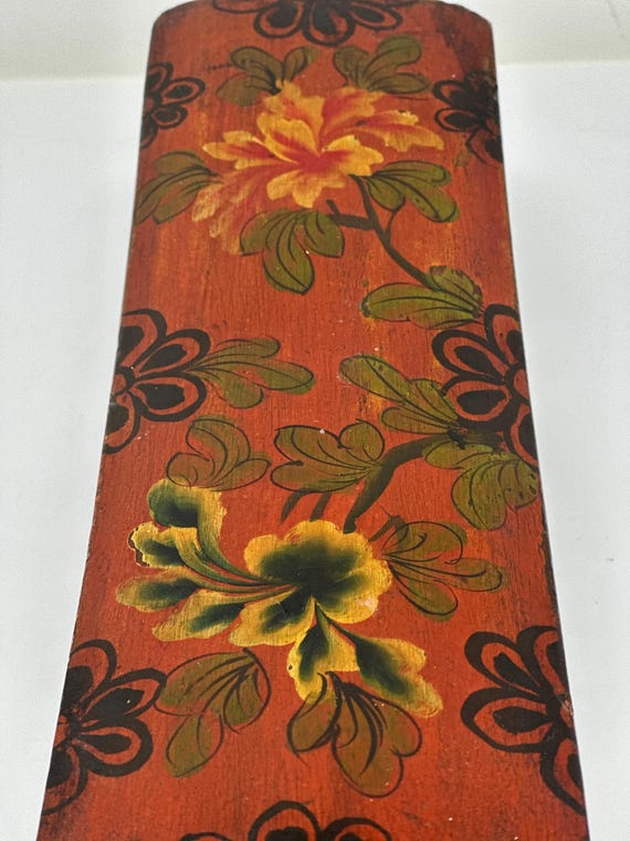 Hand-Painted Asian Wooden Box with Drawer: Decorative… - Gem