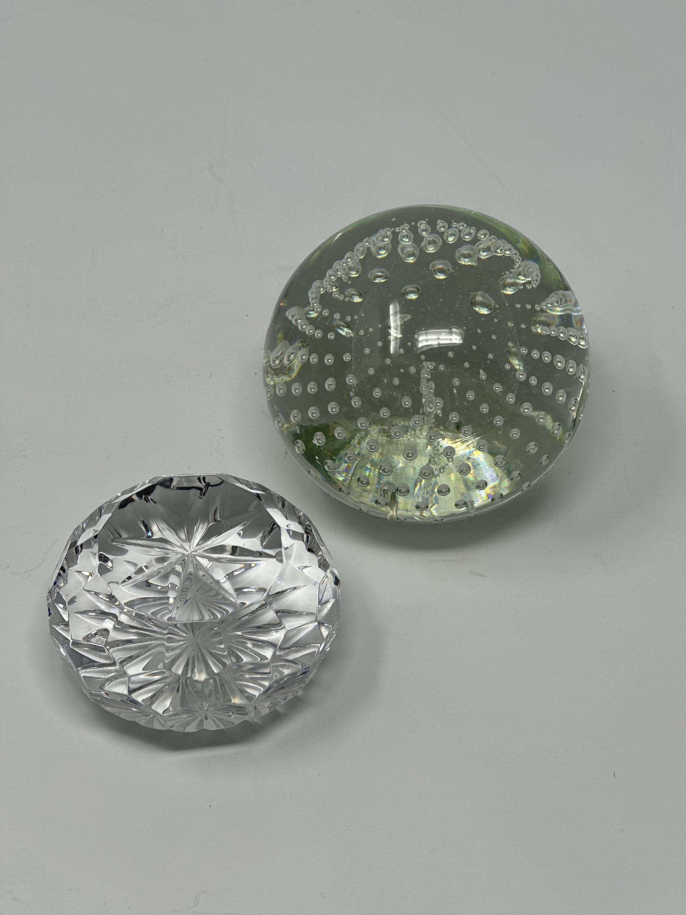 Vintage Kaiser Krystal Controlled Bubble Paperweight – Elegant Crystal ...