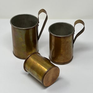Vintage Brass and Tin Measuring Cups - Set of 3 - Etsy