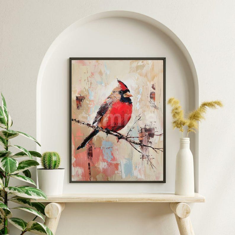 Set of 2 Cardinal Art Printable, Instant Download - Etsy