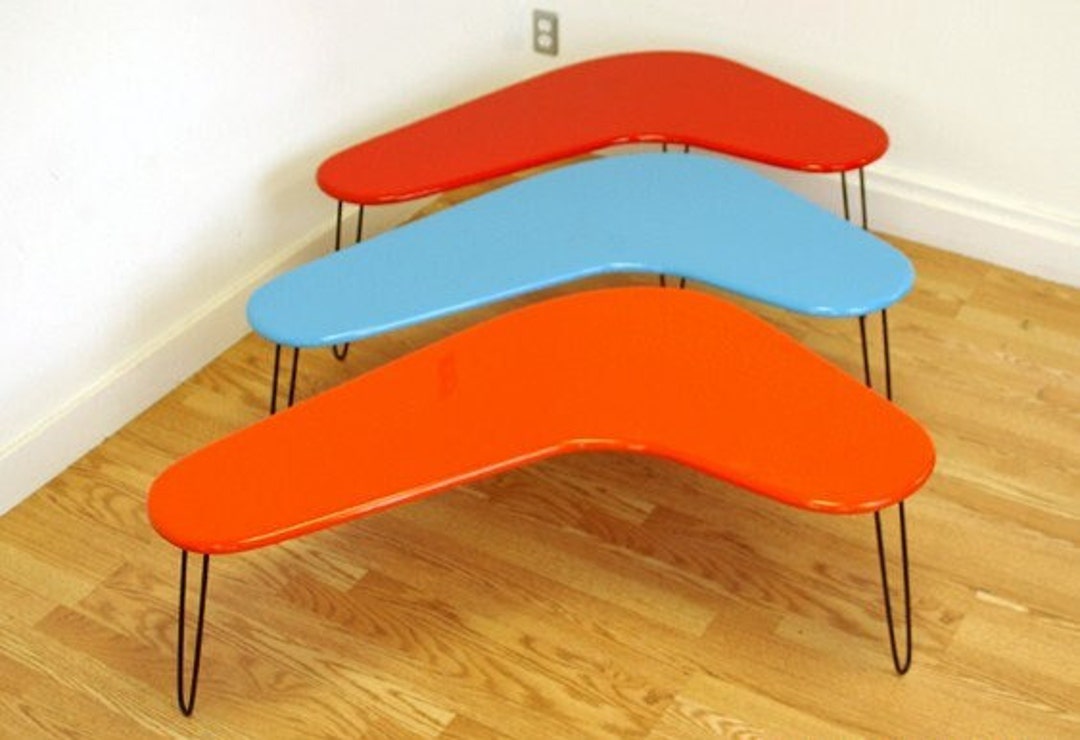 Boomerang Coffee Table Painted Finish Mid Century Design Etsy UK