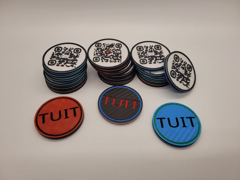 20 Personalized 3D Printed Round TUIT Tokens: Custom QR Code, Logo, or ...