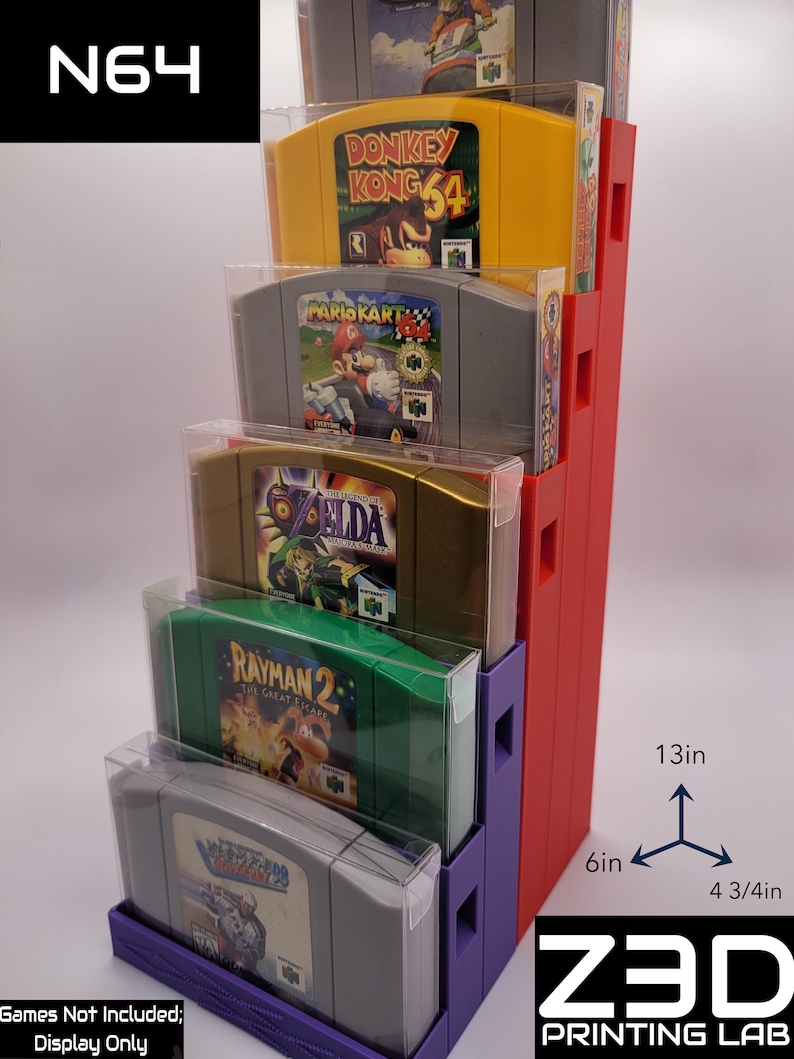 Modular N64 Game Display clip & Stack Nintendo 64 Cartridge Stand, 3D ...