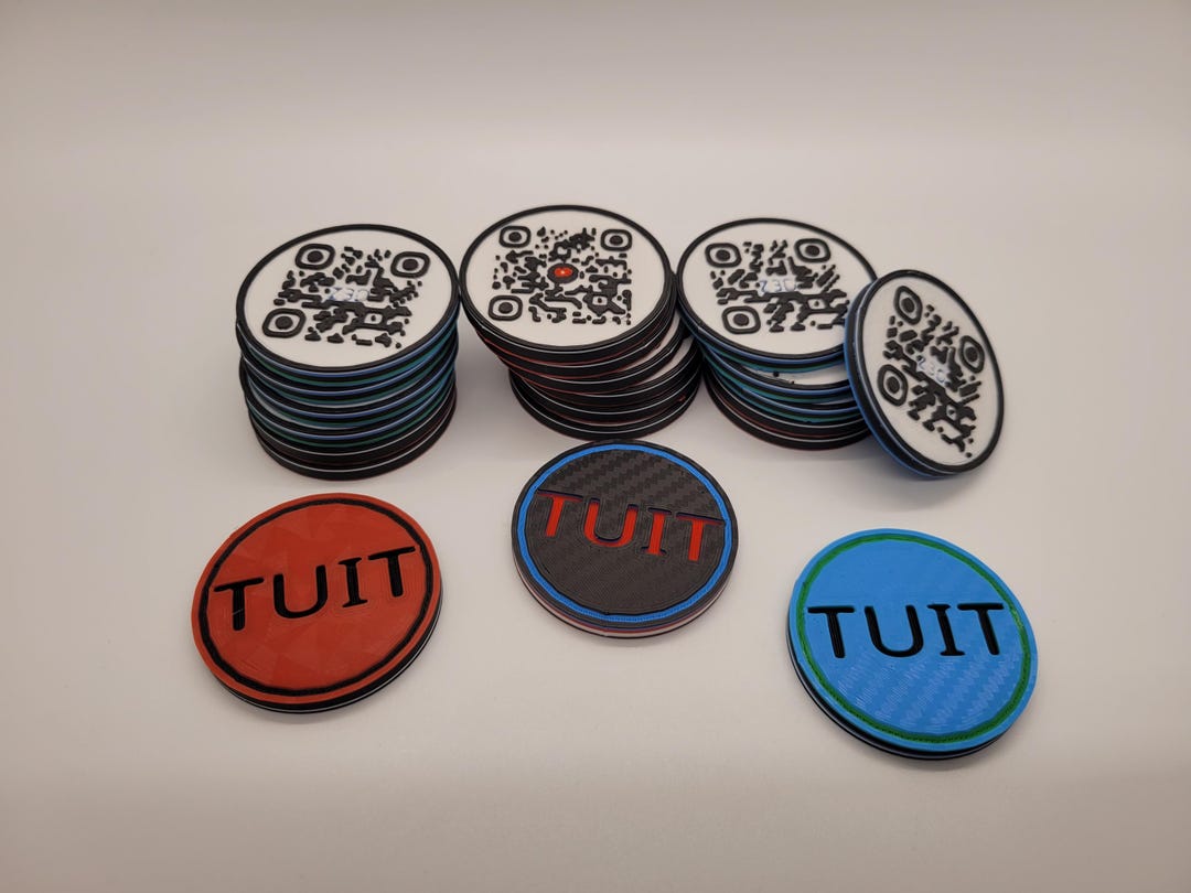 100 Round TUIT Pro: 3D Printed Tokens Featuring a Personalized QR Code ...