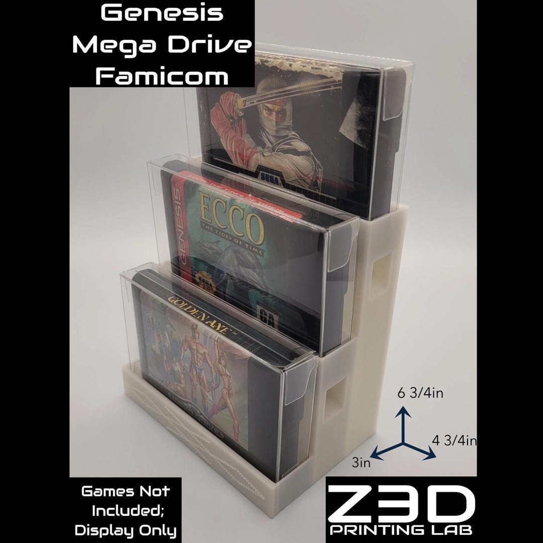 3D Printed Modular Cartridge Display - Genesis, Mega Drive, Master ...