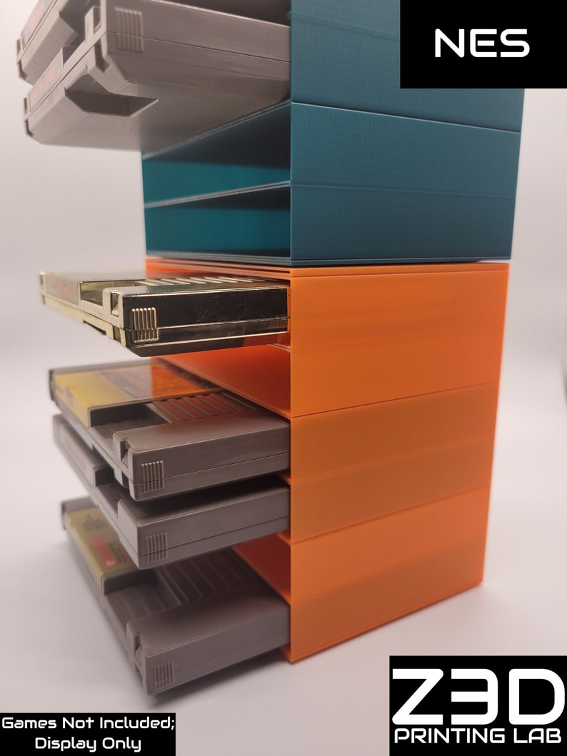 NES Cart Stackers [stack & Play: Nintendo Cartridge Storage, 3D Printed ...