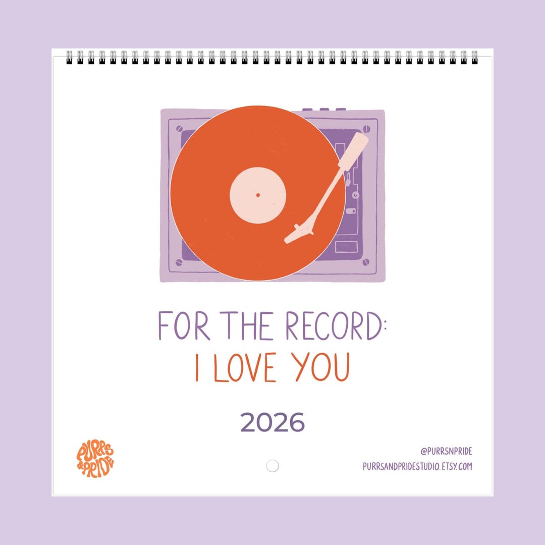 Wall Calendar 2026 "for the Record: I Love You" Love Calendar 2026, I ...