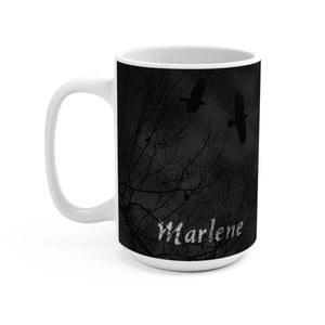 Midnight Gothic Crows and Trees Coffee Mug Personalized With Your Name ...