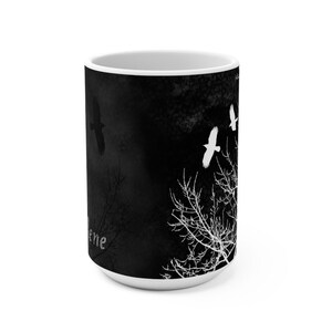 Midnight Gothic Crows and Trees Coffee Mug Personalized With Your Name ...