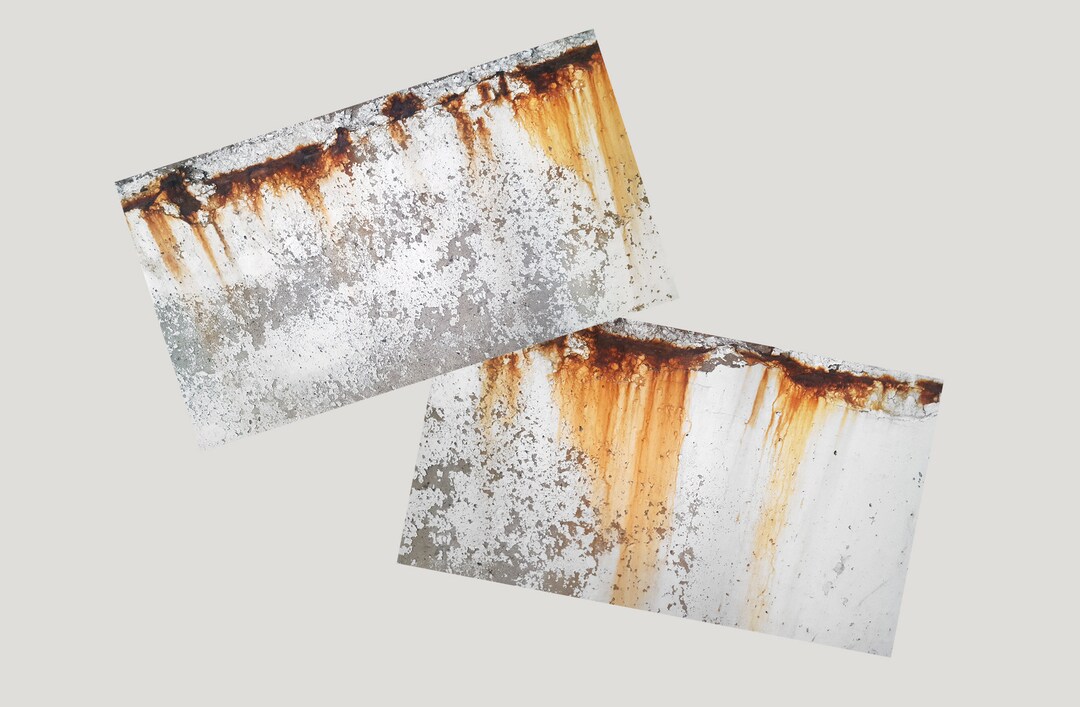 Rust Dripping Peeling White Wall Photo, Grunge Industrial Exterior ...